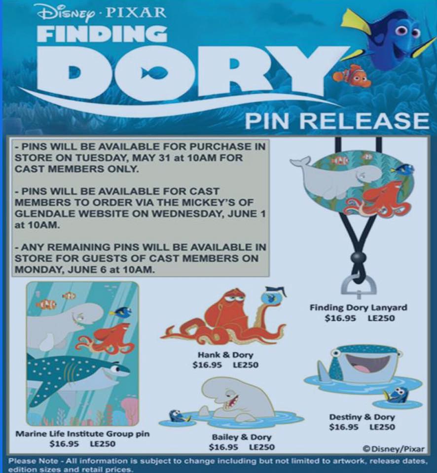 WDI Finding Dory Pins - Disney Pins Blog