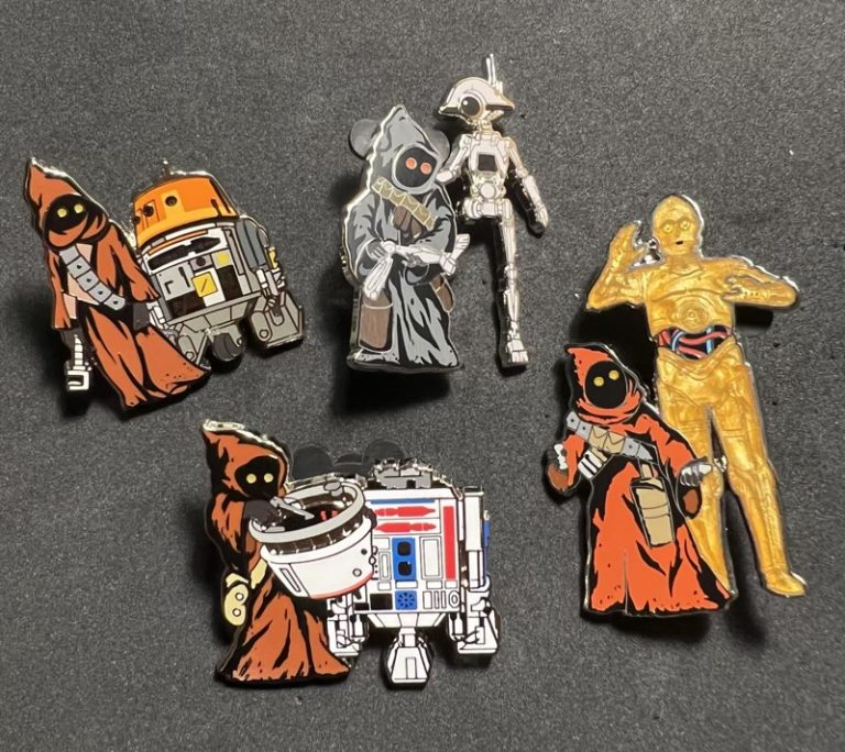 Jawa Droid Depot Star Wars Galaxy’s Edge Mystery Pin Set - Disney Pins Blog