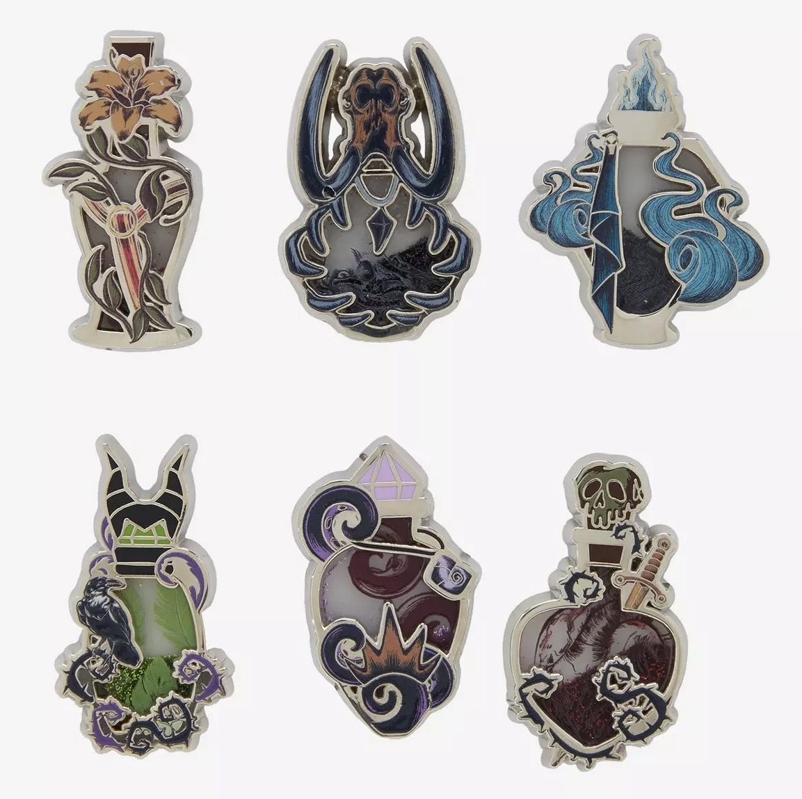 Disney Villains Potion Bottle Liquid Glitter Blind Box Pin Set at ...